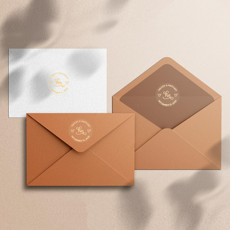 Personalized Real Foil Elegant Wedding Stickers for Envelope Seals ...