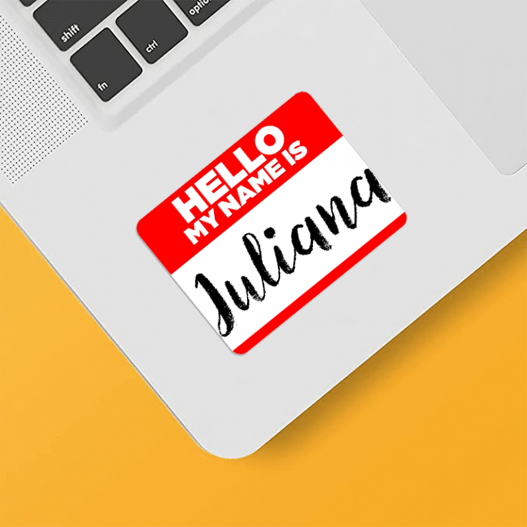 Personalized Name Tag Rounded Corner Stickers - Custom Stickers - Make ...