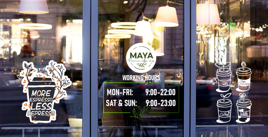 3 types of window stickers that make your store signs dazzling - Custom ...